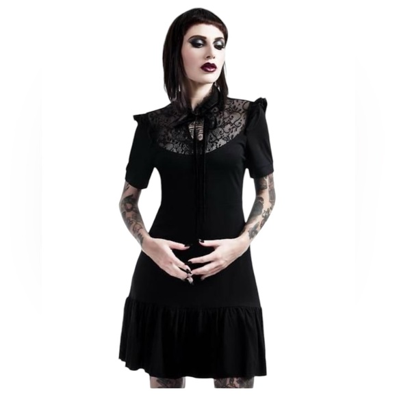 Killstar | Dresses | Killstar Black Lace Gothic Dress | Poshmark